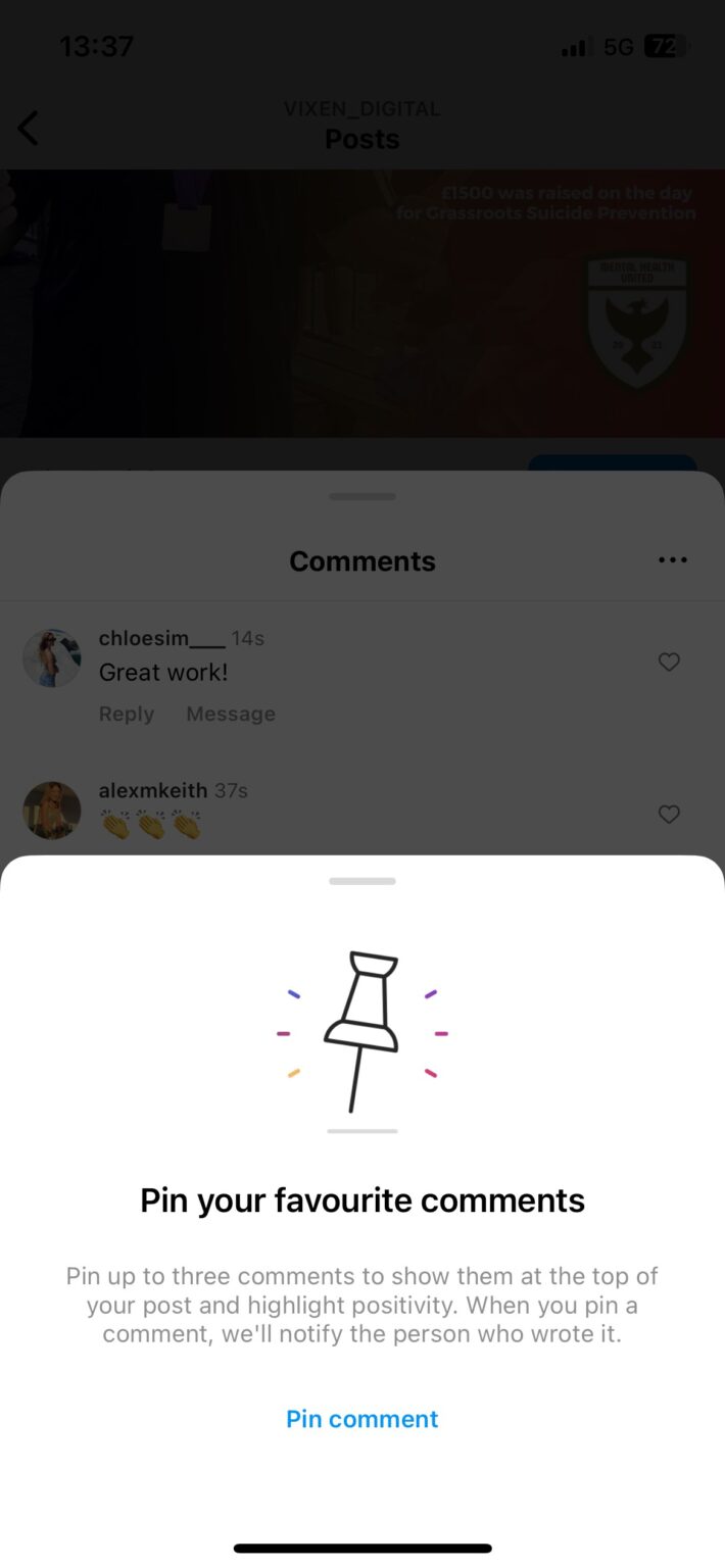 How To Pin a Comment on Instagram - Vixen Digital