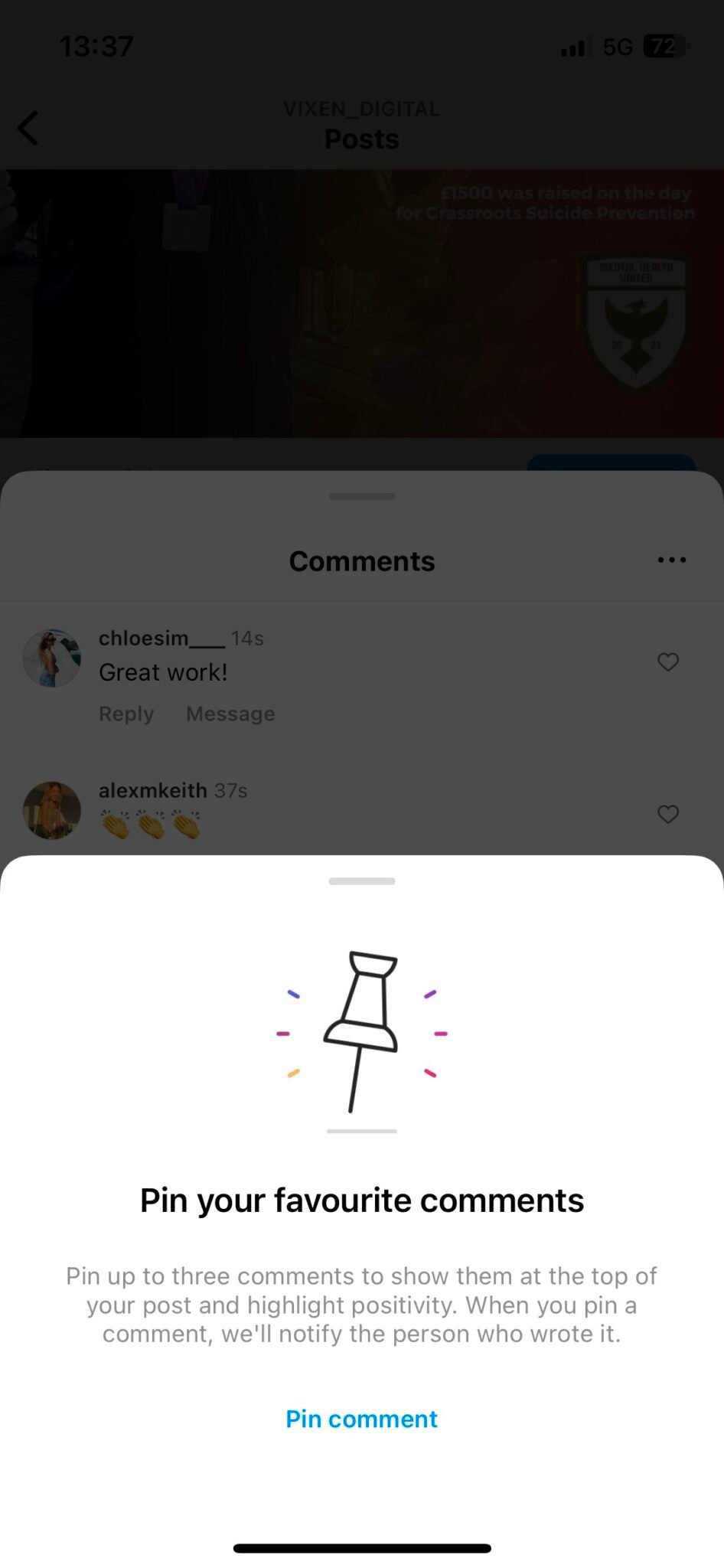 How To Pin a Comment on Instagram - Vixen Digital